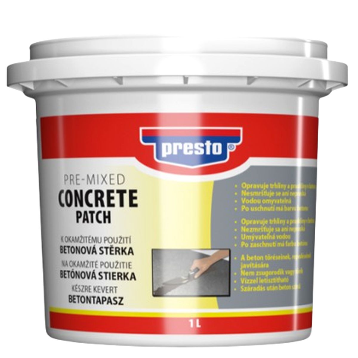 Opravná hmota na trhliny v betóne a murive PRESTO Concrete Patch 1l ...